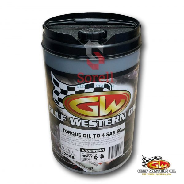 Gulf Western Torque Oil TO-4 SAE 50 20L - Ampol Sorell Service Station