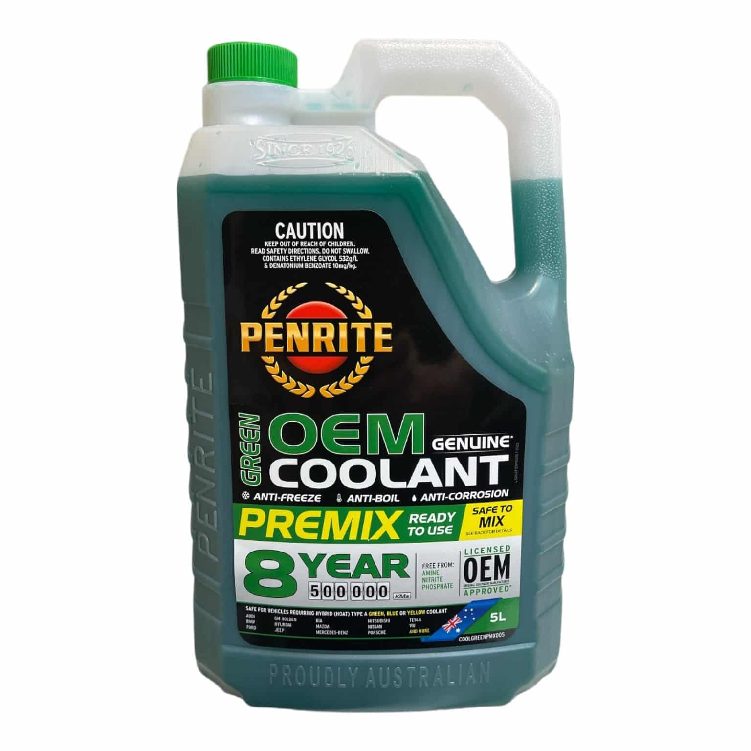 Penrite Green Long Life Anti Freeze / Anti Boil Premix Coolant 5L ...